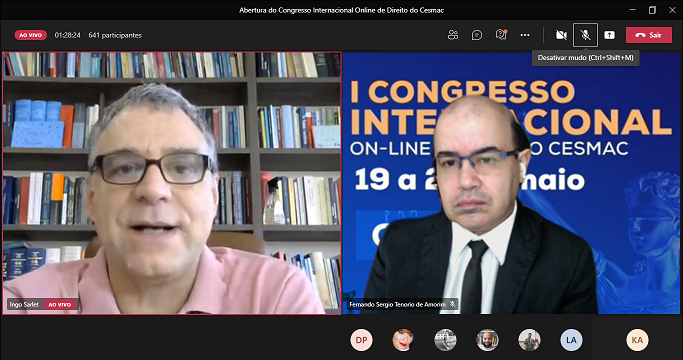 Abertura do I Congresso Internacional On-Line de Direito Cesmac recebe ...